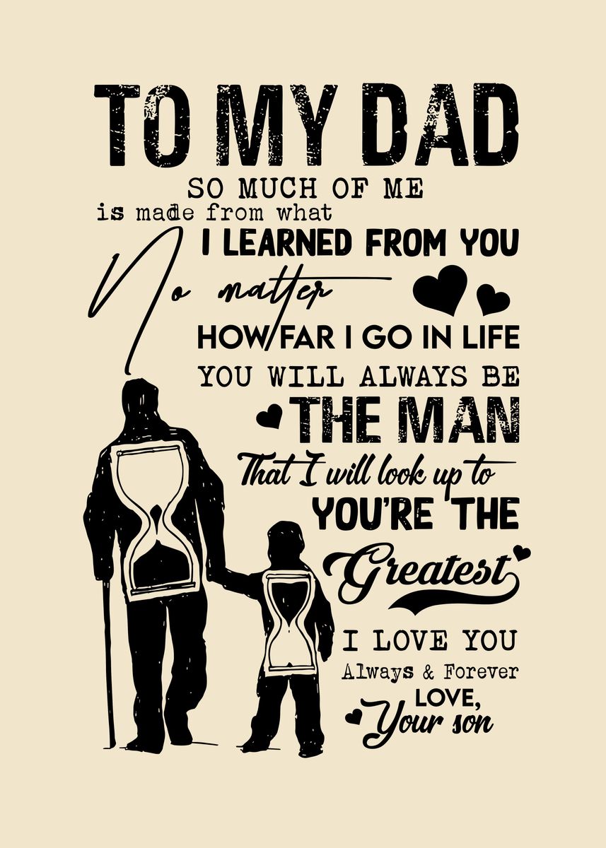 'To My Dad Gift' Poster, picture, metal print, paint by Priscilla ...