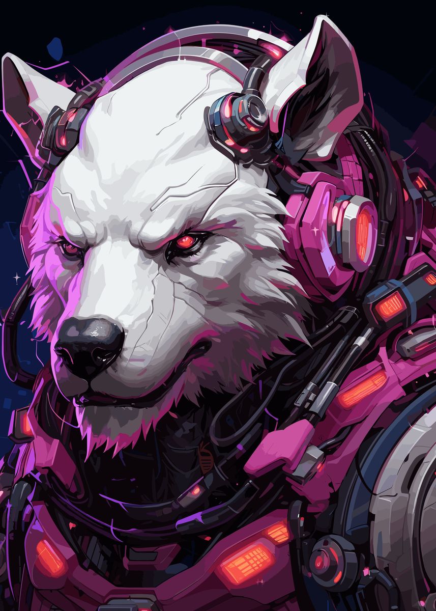 'Cyberpunk Wolf' Poster, picture, metal print, paint by Beast Lion ...