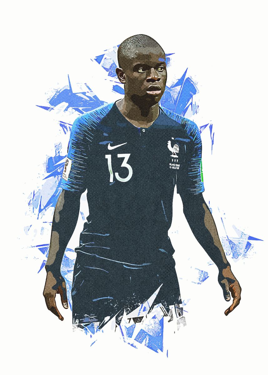 'NGolo Kante France' Poster, picture, metal print, paint by Louise ...