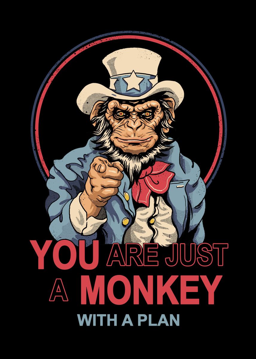 'Monkey with a Plan' Poster, picture, metal print, paint by vp trinidad ...