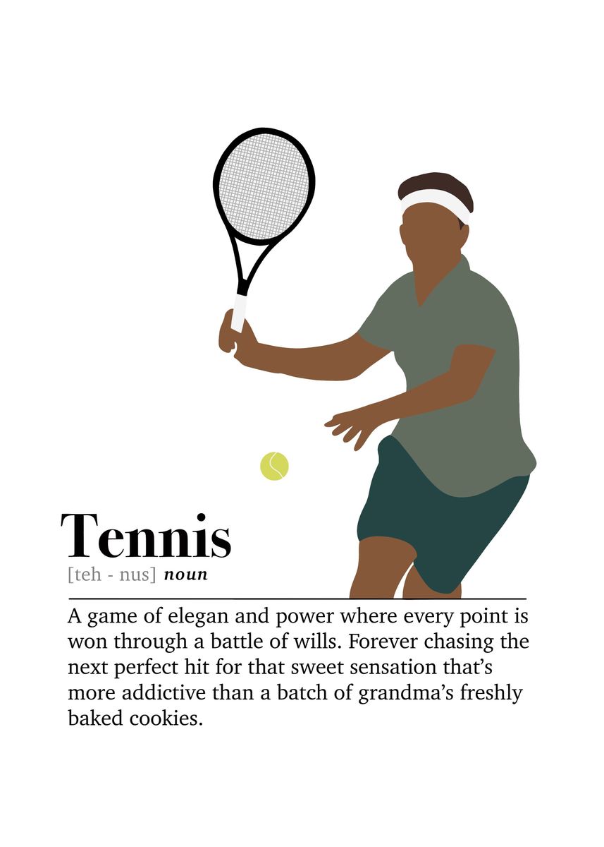 'Tennis definition' Poster, picture, metal print, paint by Selja Cute ...