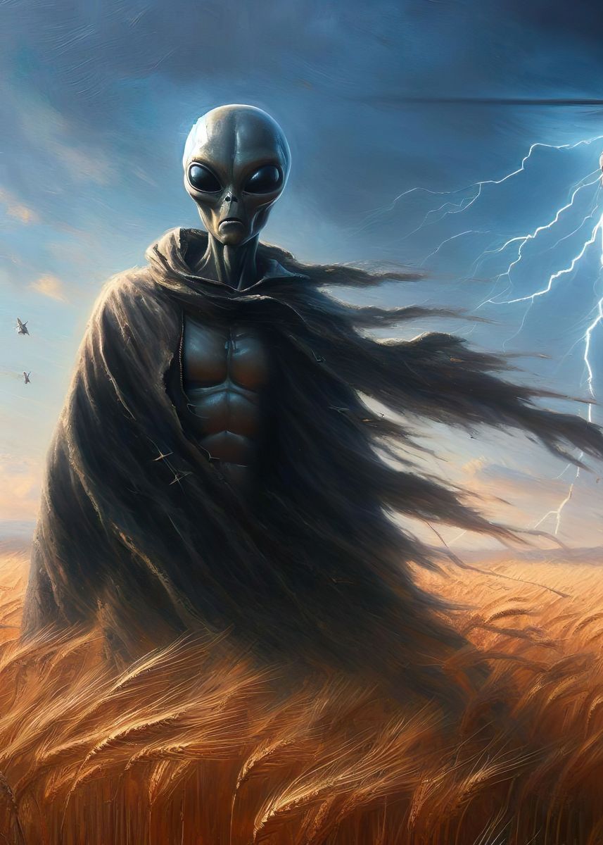 'Lost Alien' Poster, picture, metal print, paint by Ancjo | Displate