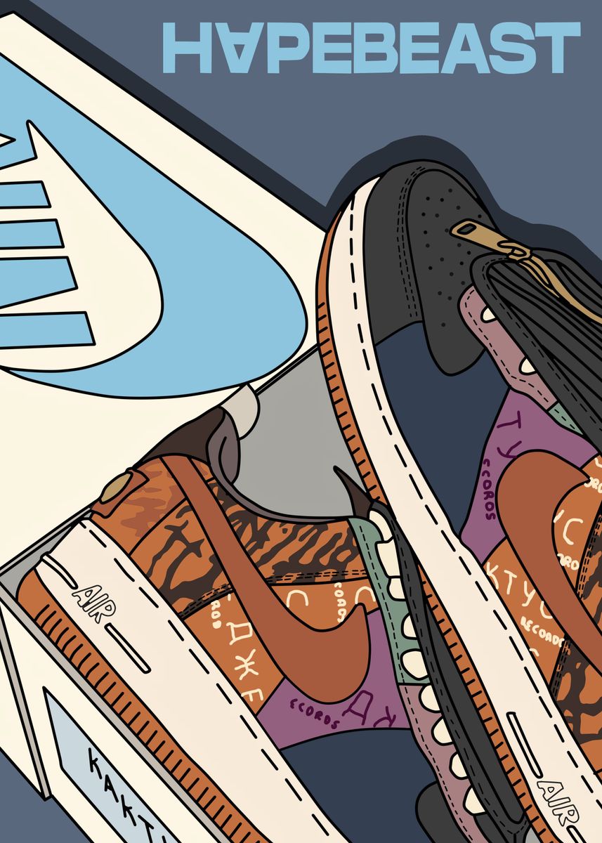 'open box sneaker' Poster, picture, metal print, paint by Pen Demic ...