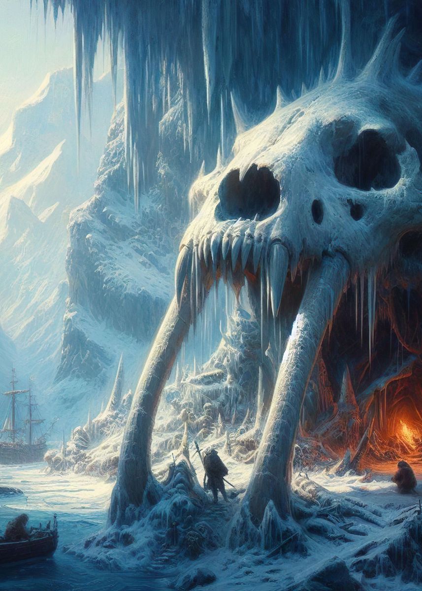 'Skull Cave in the Ice' Poster, picture, metal print, paint by Ancjo ...