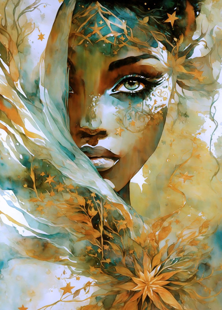 'Autumn Fae Goddess Fae' Poster, picture, metal print, paint by Shroom ...