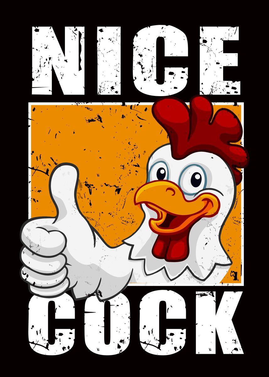 'Chicken Farming Funny Nice' Poster, picture, metal print, paint by ...