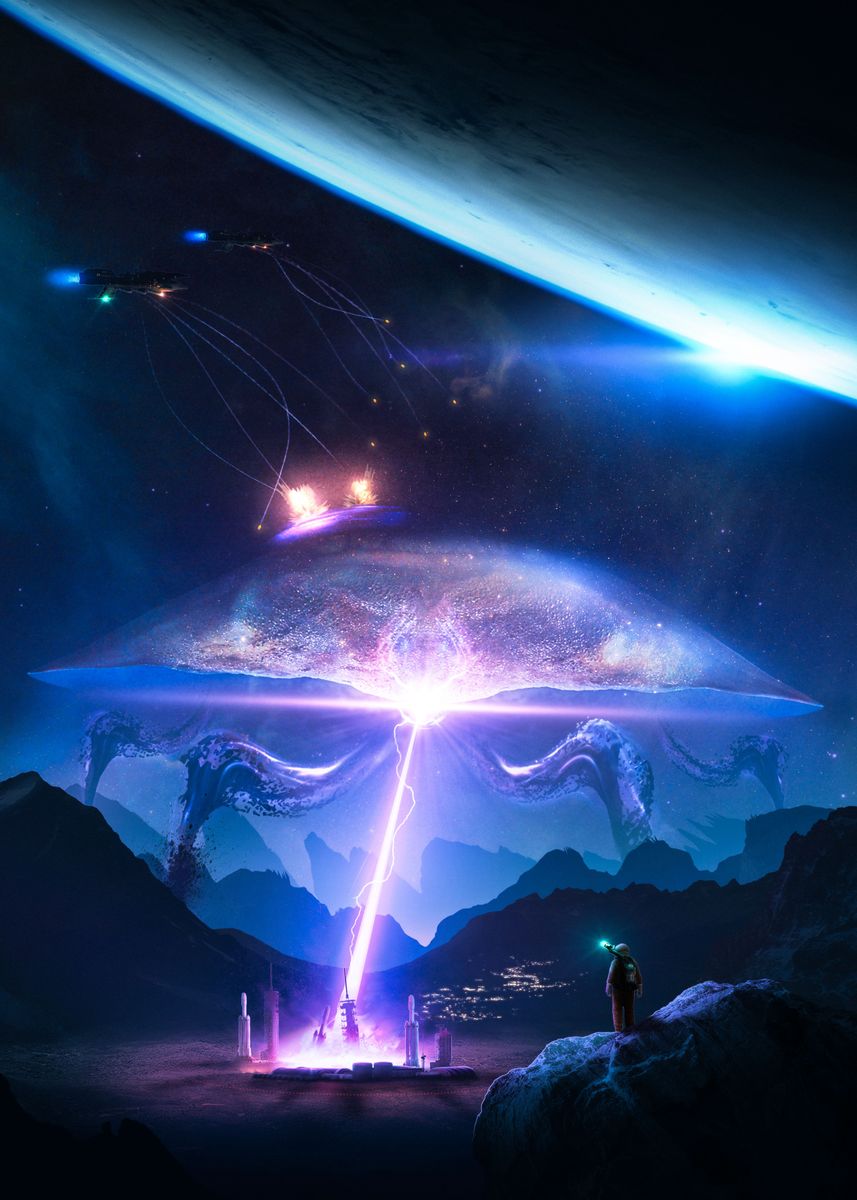 'War of the Moons' Poster, picture, metal print, paint by Auralian ...