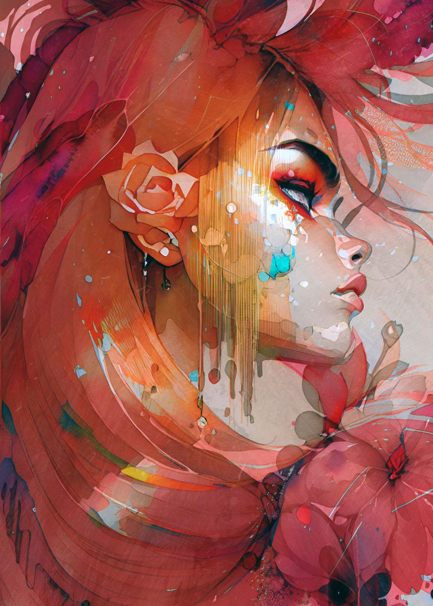 'Autumn Fire Fae' Poster, picture, metal print, paint by Shroom ...