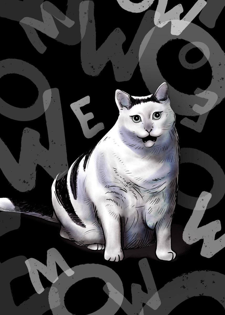 'Polite Cat Meme' Poster, picture, metal print, paint by P U F F Y ...