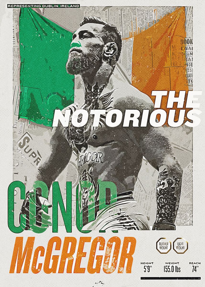 'Conor McGregor' Poster, picture, metal print, paint by SheldonBennett Studio | Displate
