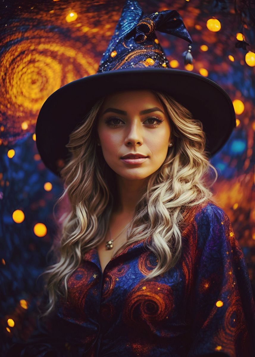 'Witch Starry Nights' Poster, picture, metal print, paint by ACR ACR ...