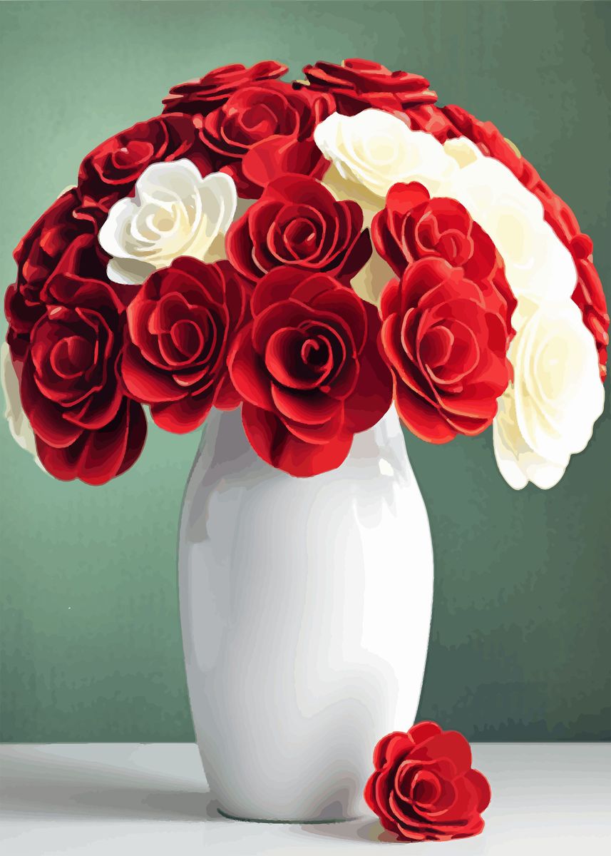 'Cute Abstract Flowers' Poster, picture, metal print, paint by Vicky ...