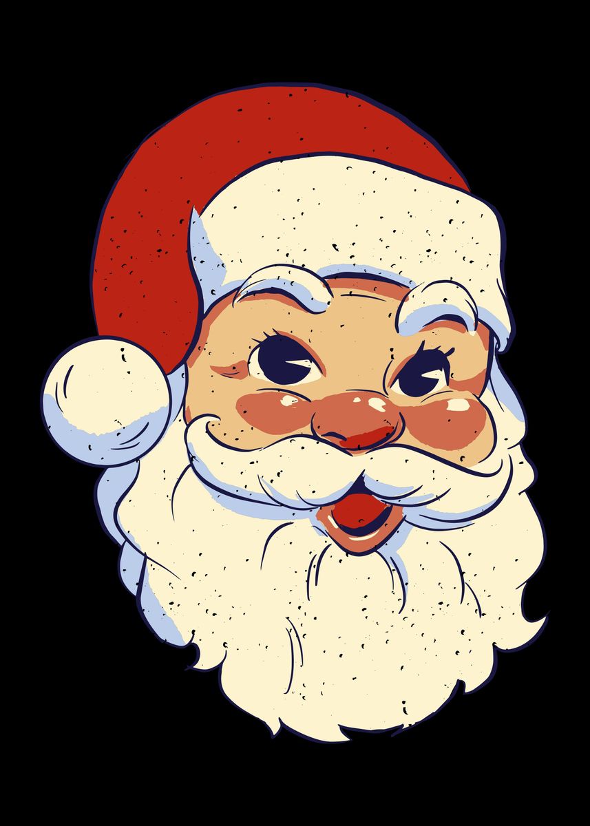 'Cute Santa' Poster, picture, metal print, paint by Adam | Displate