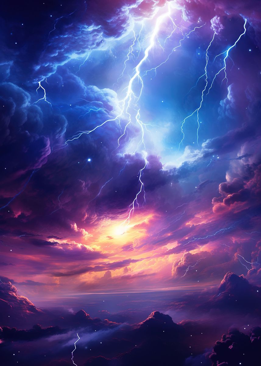 'Galactic Storm' Poster, picture, metal print, paint by Senja Kolesnyk ...
