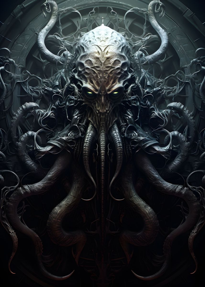 'Cthulhu 3D Horror' Poster, picture, metal print, paint by Amazing ...