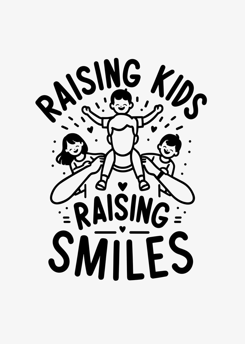 'Raising Kids Smiles' Poster, picture, metal print, paint by Francois ...