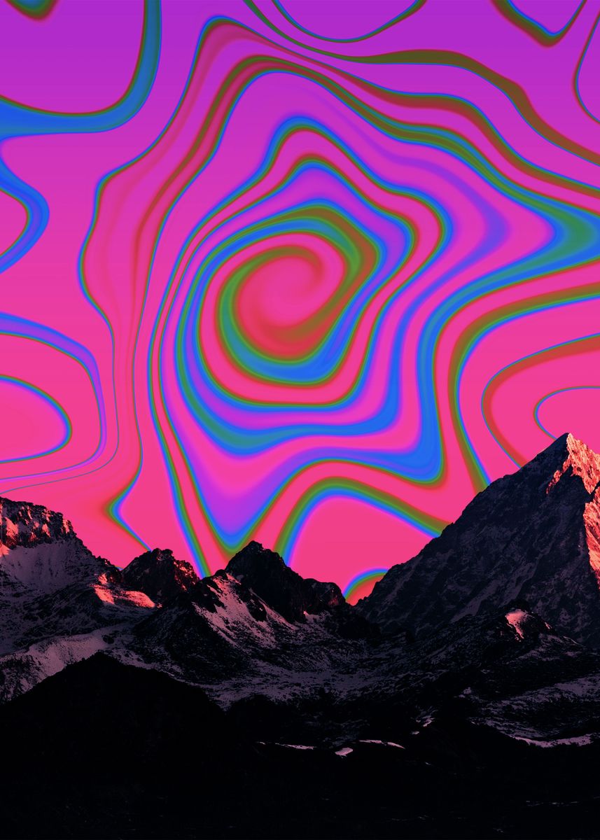 'Trippy Psychedelic Sky ' Poster, picture, metal print, paint by ...