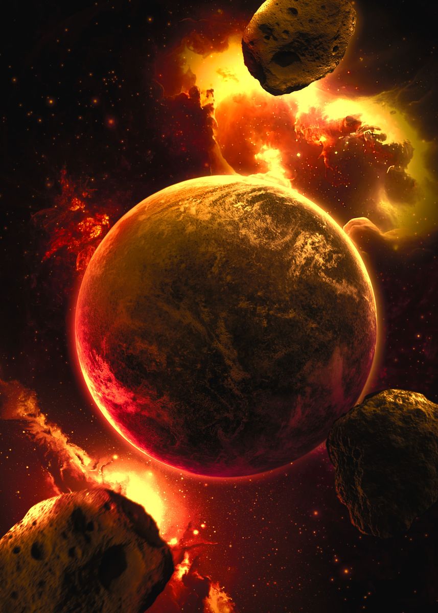 'Burning Space' Poster, picture, metal print, paint by Faisal Arefin ...