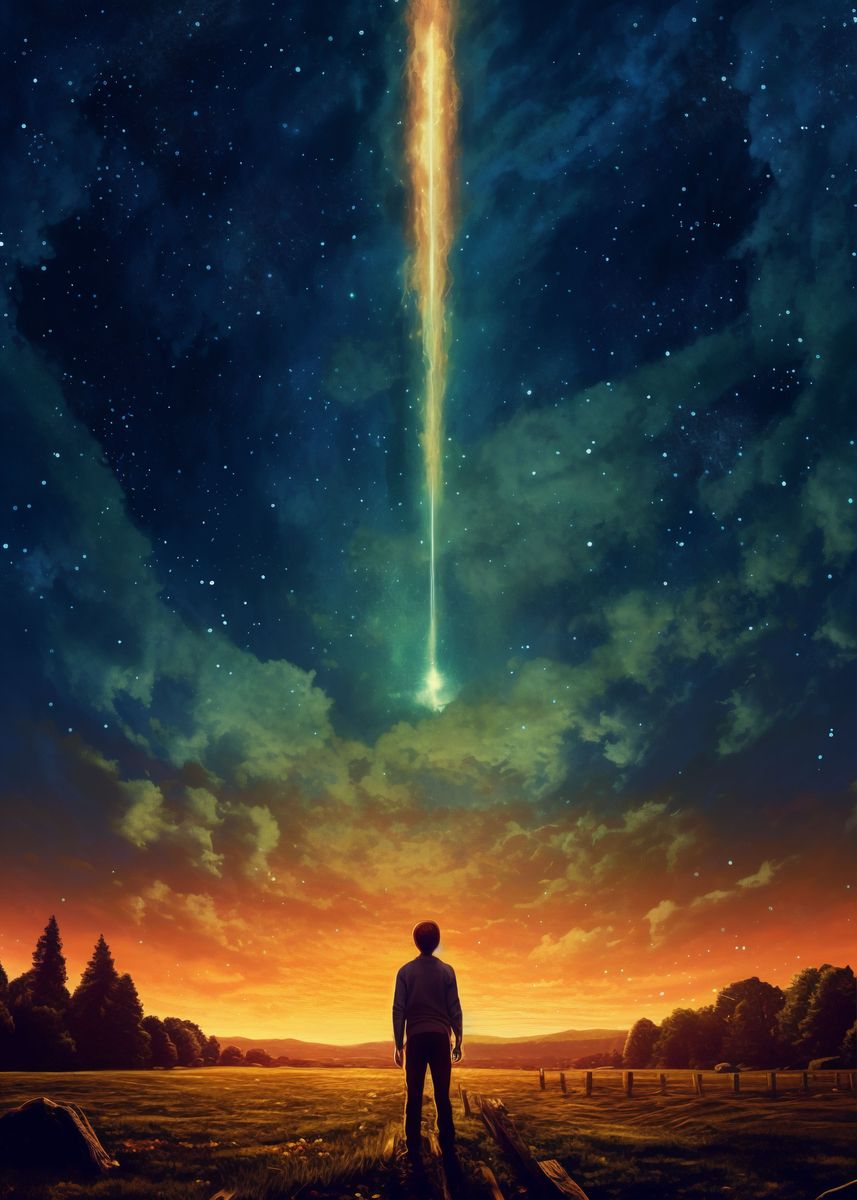 'Last Meteor Hits Earth' Poster, picture, metal print, paint by ...