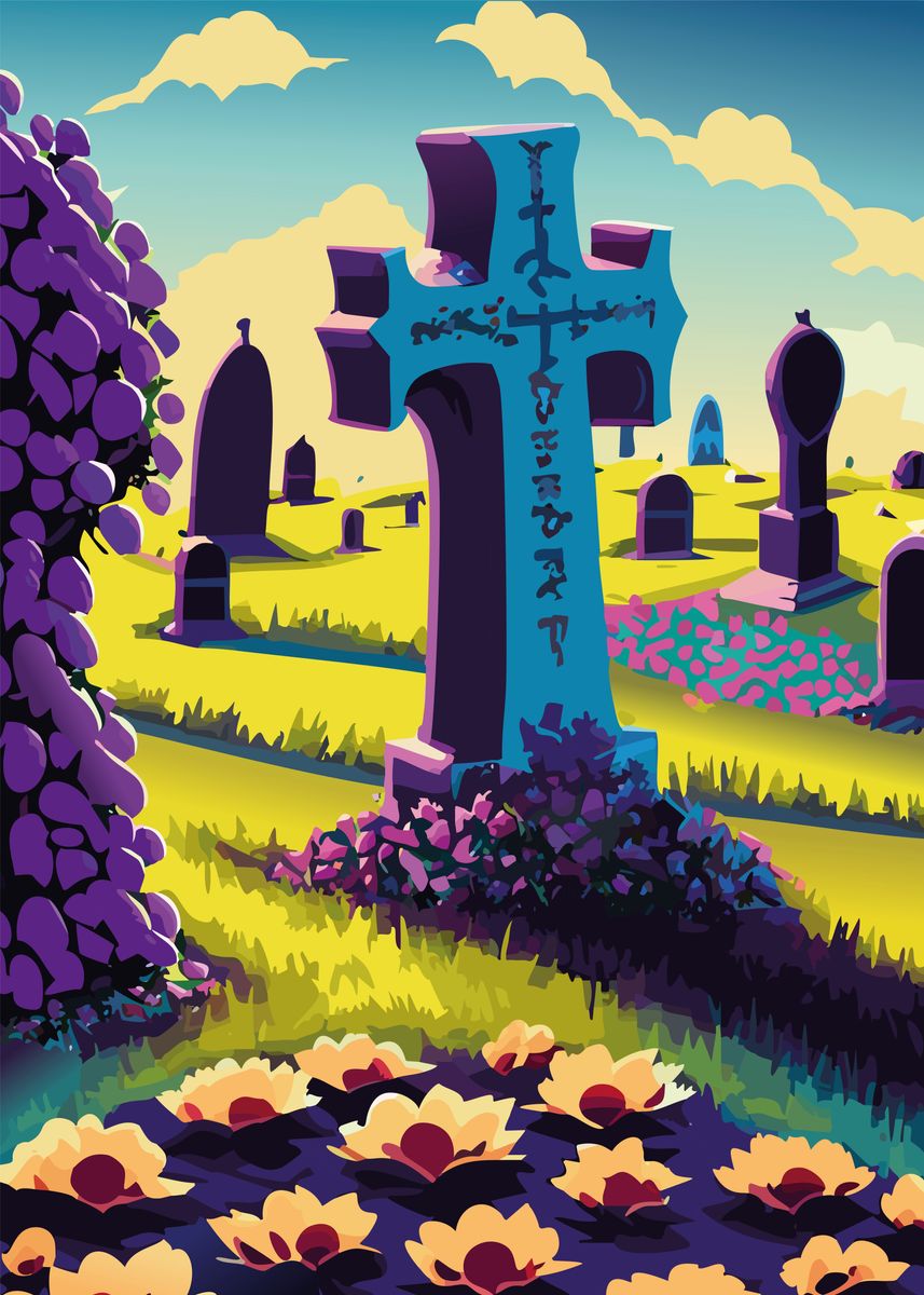 'Colorful Graveyard' Poster, picture, metal print, paint by Fabian Mohr ...