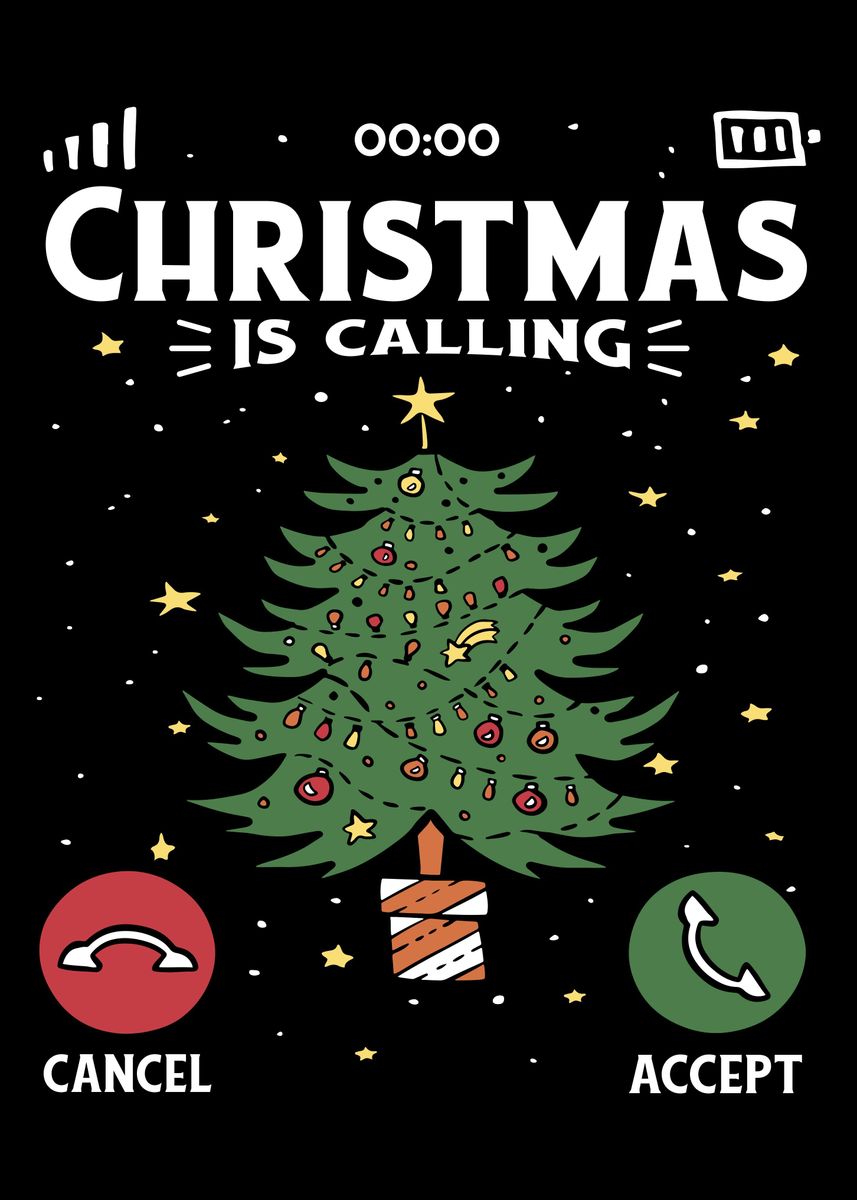 'Christmas Is Calling' Poster, picture, metal print, paint by Adam ...
