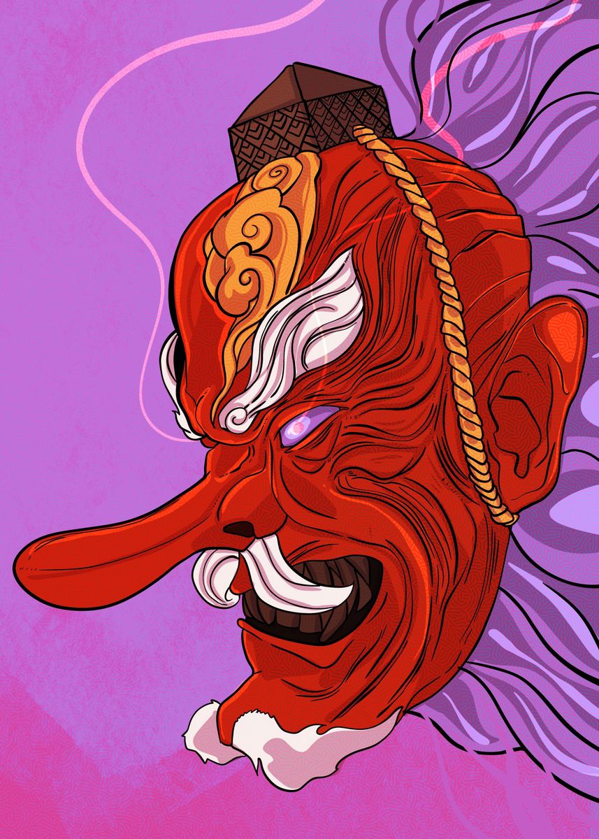'Tengu' Poster, picture, metal print, paint by eunoia | Displate