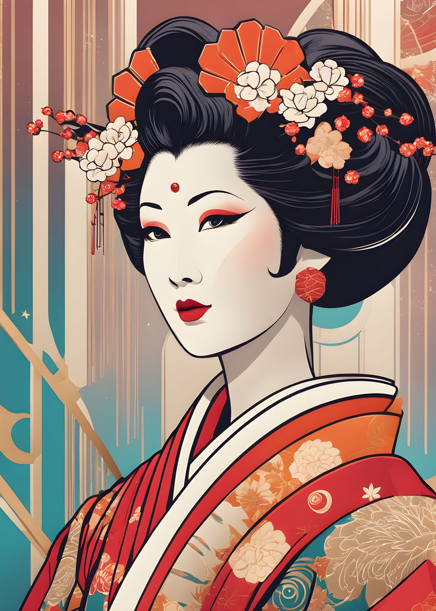 'The true Geisha 2' Poster, picture, metal print, paint by Kimiko ...