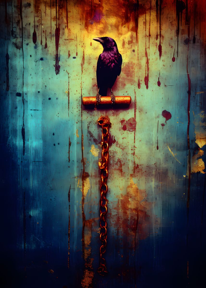 'Abstract Raven Art' Poster, picture, metal print, paint by Amazing ...