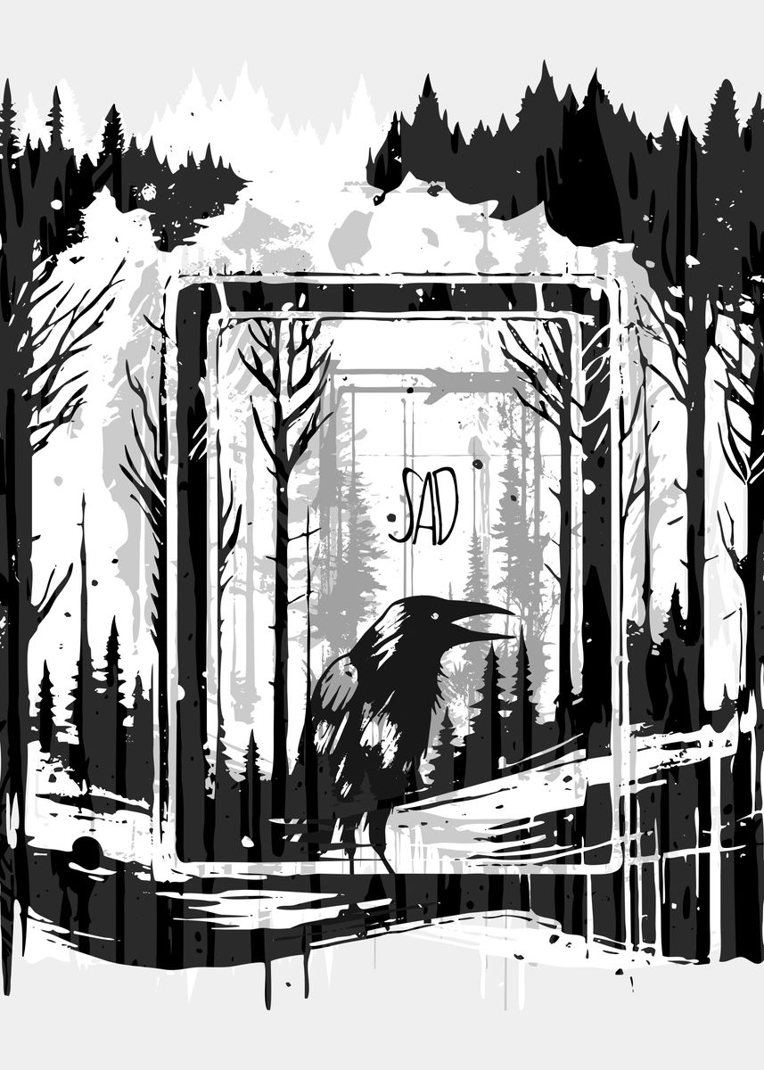 'Sad' Poster, picture, metal print, paint by Ilya Danilov | Displate