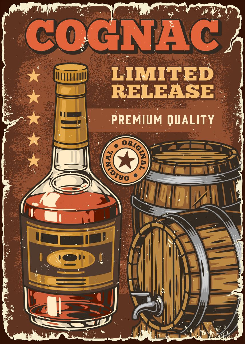 'Cognac Alcohol' Poster, picture, metal print, paint by dkDesign | Displate