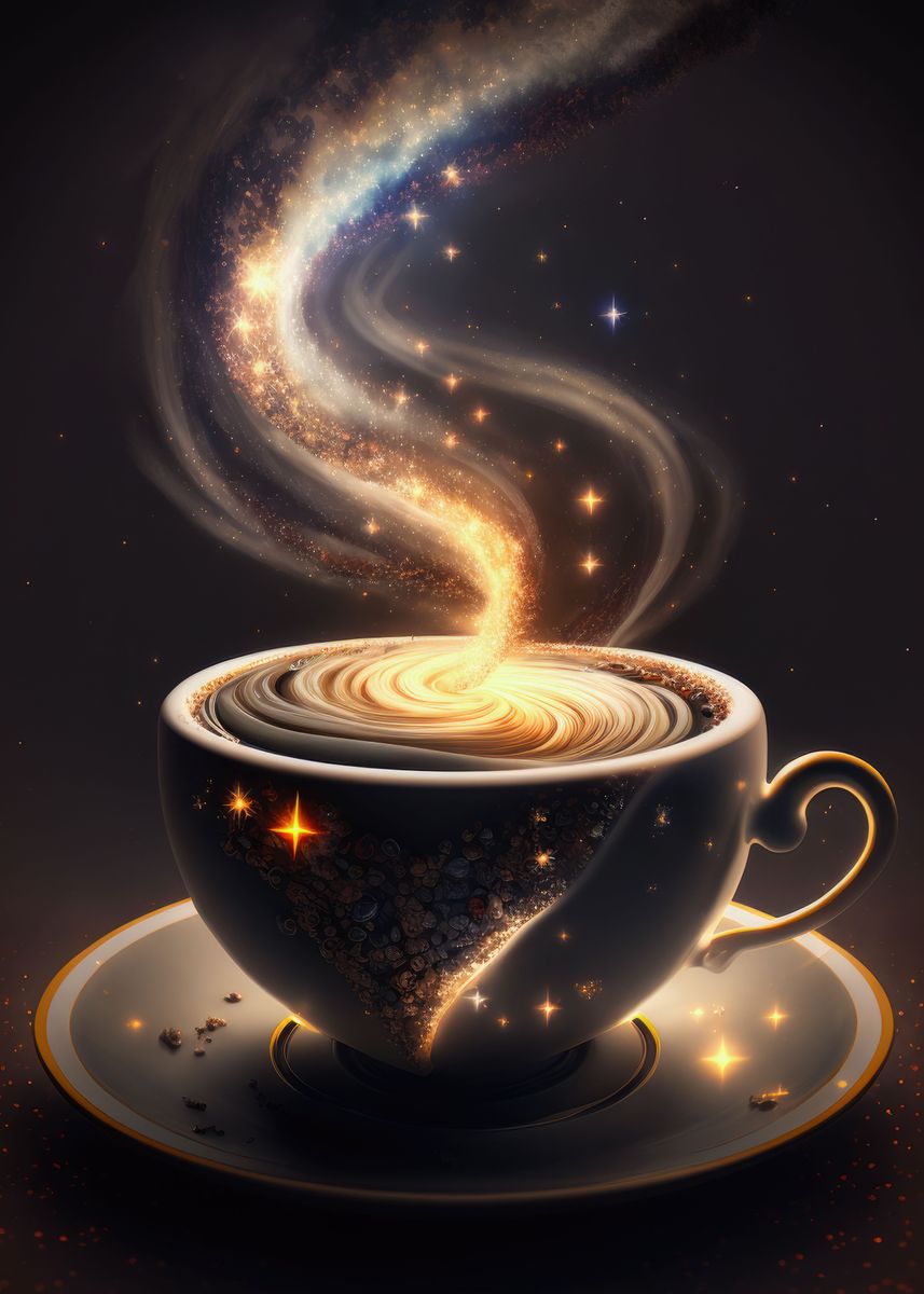 'Cosmic Teacup' Poster, picture, metal print, paint by Astrodeum | Displate