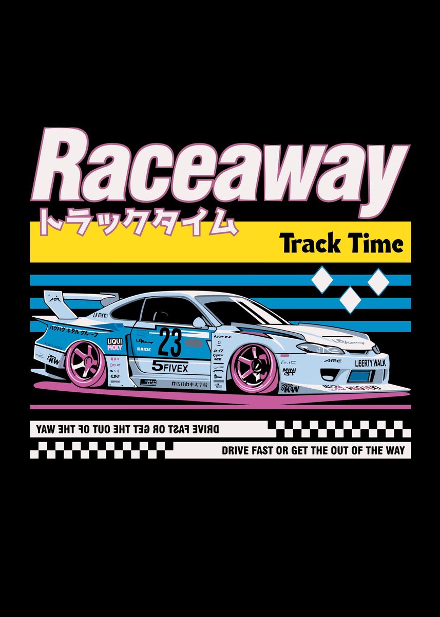 'Raceaway Track time' Poster, picture, metal print, paint by Savinda ...