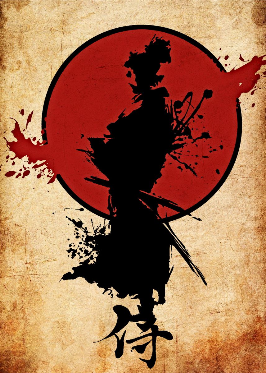'samurai ' Poster, picture, metal print, paint by TARA ART | Displate