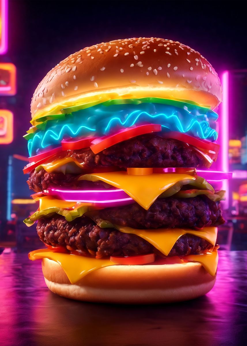 'Burgers' Poster, picture, metal print, paint by Masdarata anatoli ...