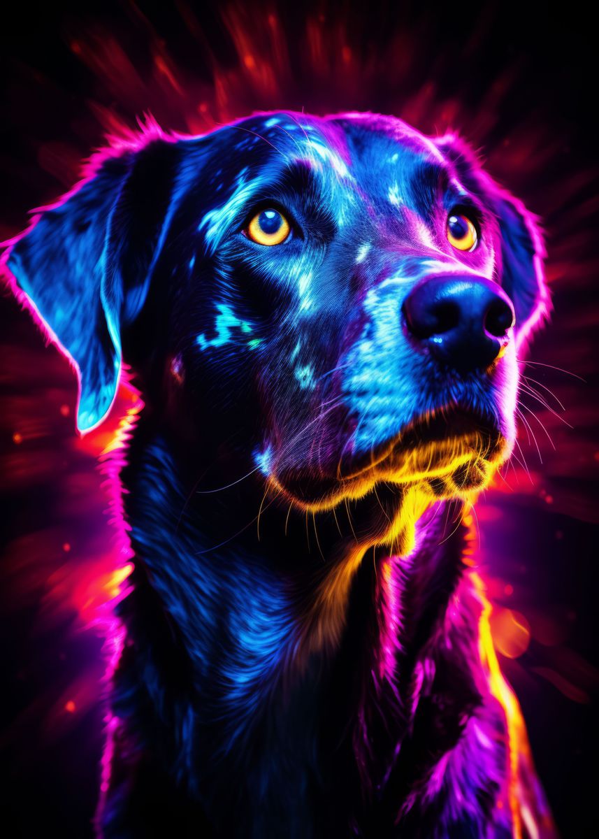 'Dog in Borderlands' Poster, picture, metal print, paint by Frank ...