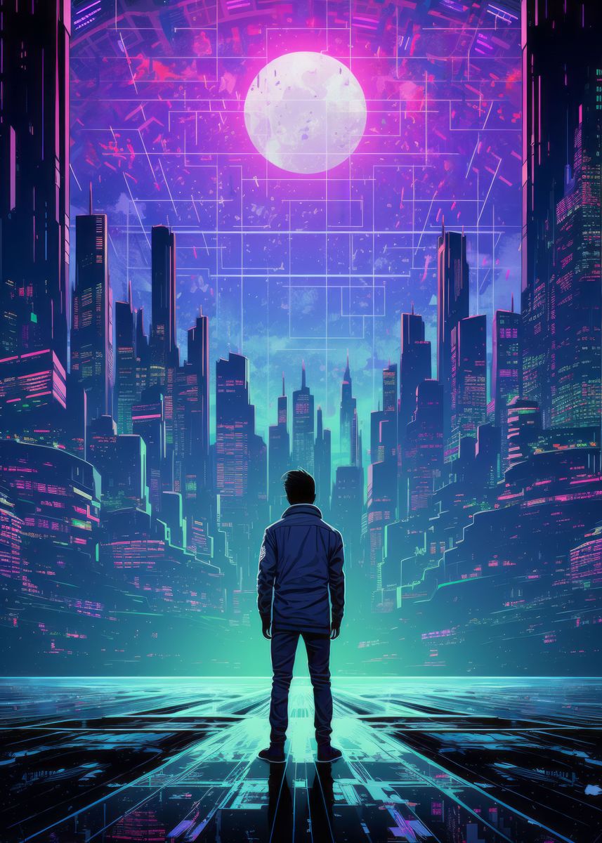 'Futuristic Cityscape' Poster, picture, metal print, paint by Craig ...