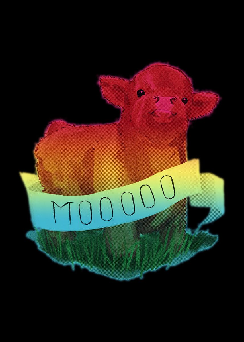 'moooo' Poster, picture, metal print, paint by Sigit Nur Cahyo | Displate