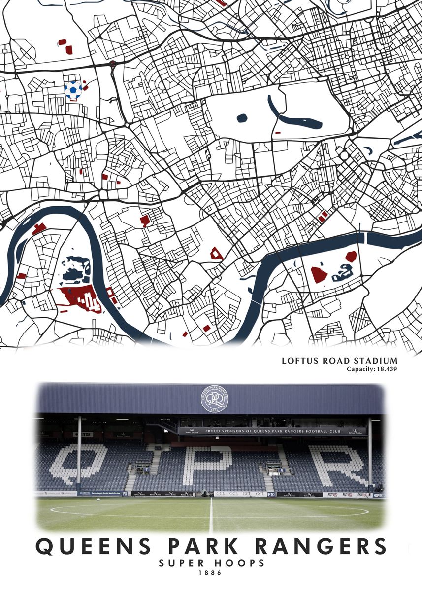 'Queens Park Rangers ' Poster, picture, metal print, paint by Yates ...