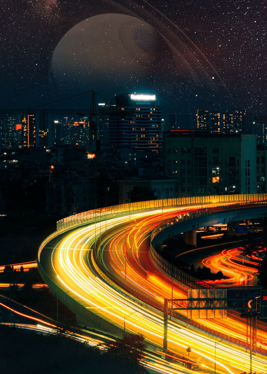 'Lit Up Night' Poster, picture, metal print, paint by Shaheen Khan ...