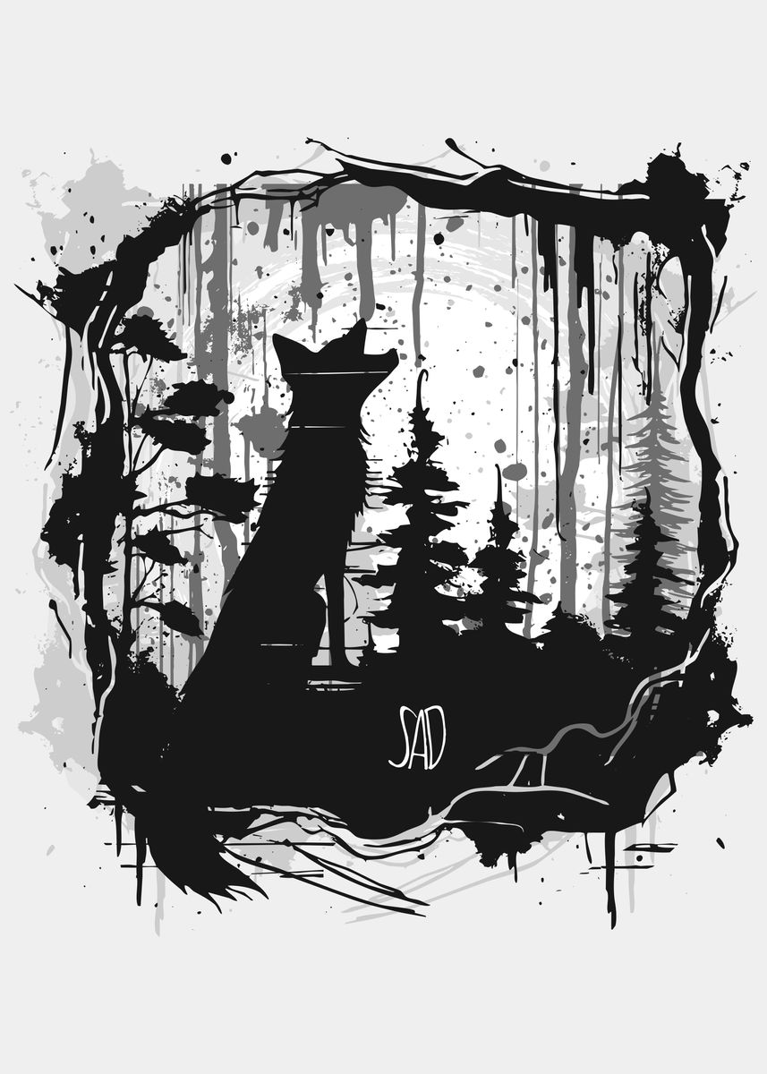 'Sad' Poster, picture, metal print, paint by Ilya Danilov | Displate