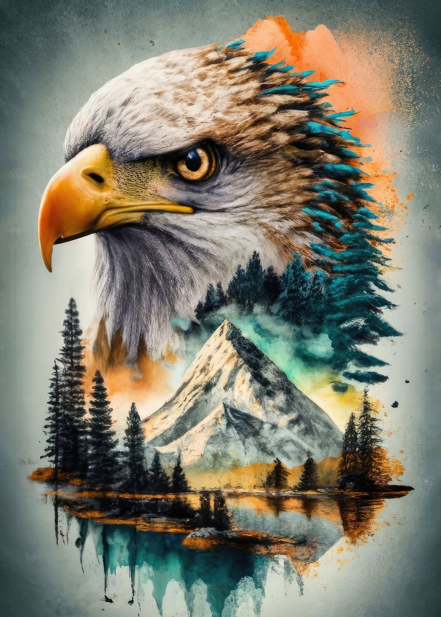 'Hawk Art' Poster, picture, metal print, paint by Lucas ART | Displate