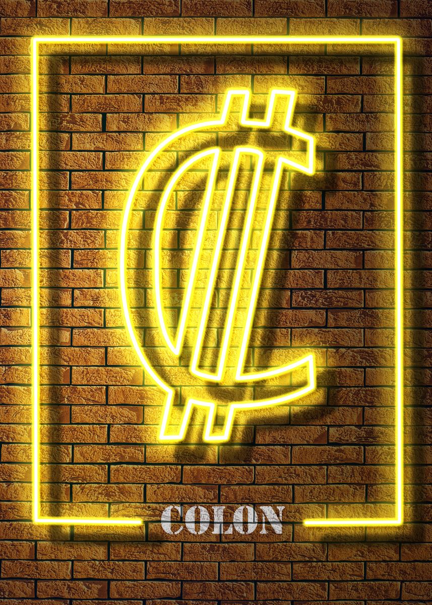 'NEON COLON SIGN' Poster, picture, metal print, paint by Abdul Oba ...