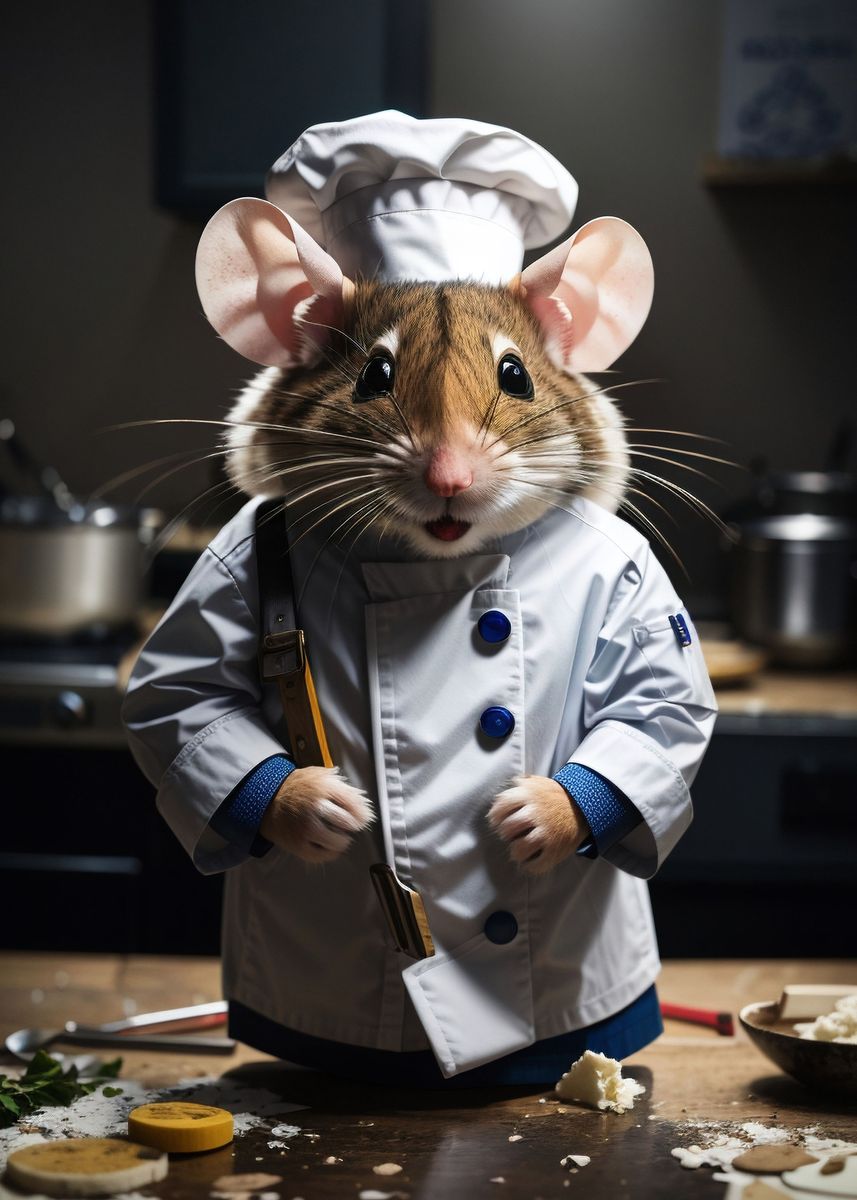 'Chef mouse' Poster, picture, metal print, paint by Ayen Khusna Art ...