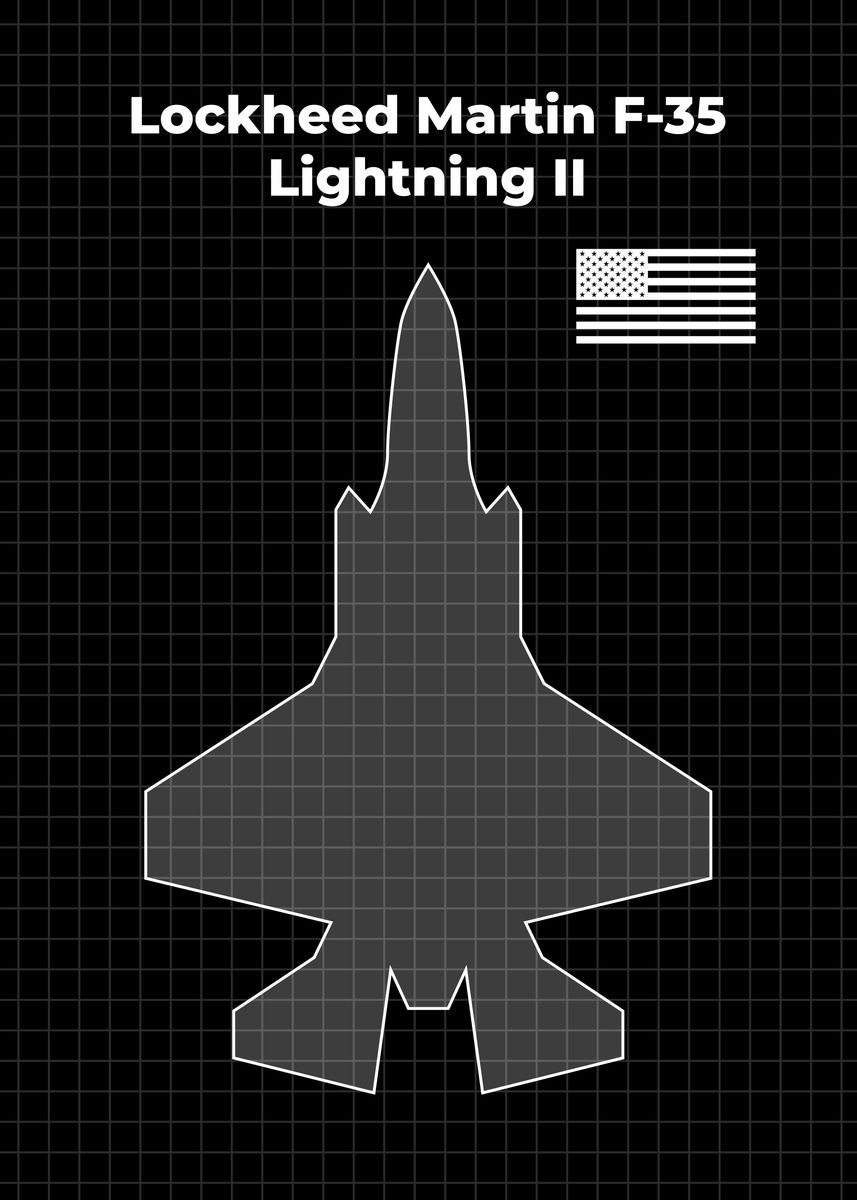 'blueprint of f 35F 35' Poster, picture, metal print, paint by Ray Diaz ...
