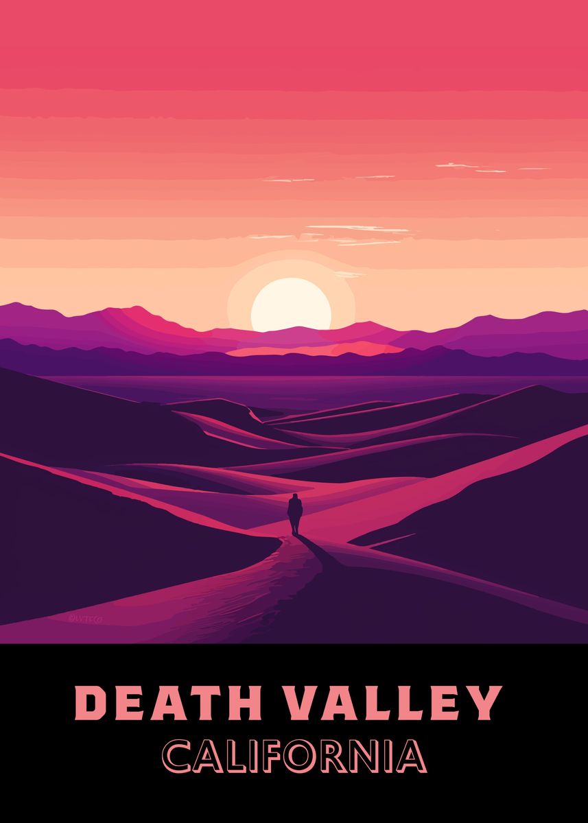 'California Purple Sunset' Poster, picture, metal print, paint by ...