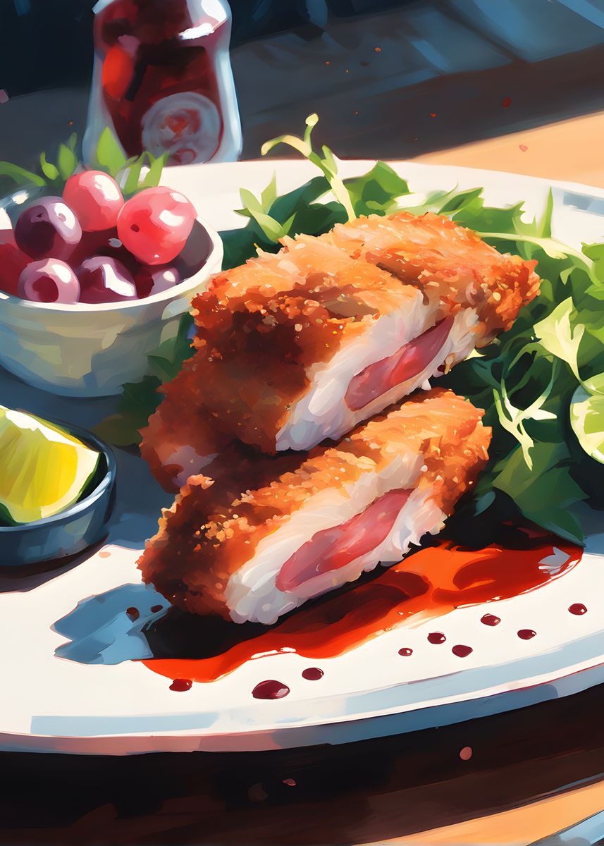 'Tonkatsu 3' Poster, picture, metal print, paint by Kimiko Studio ...