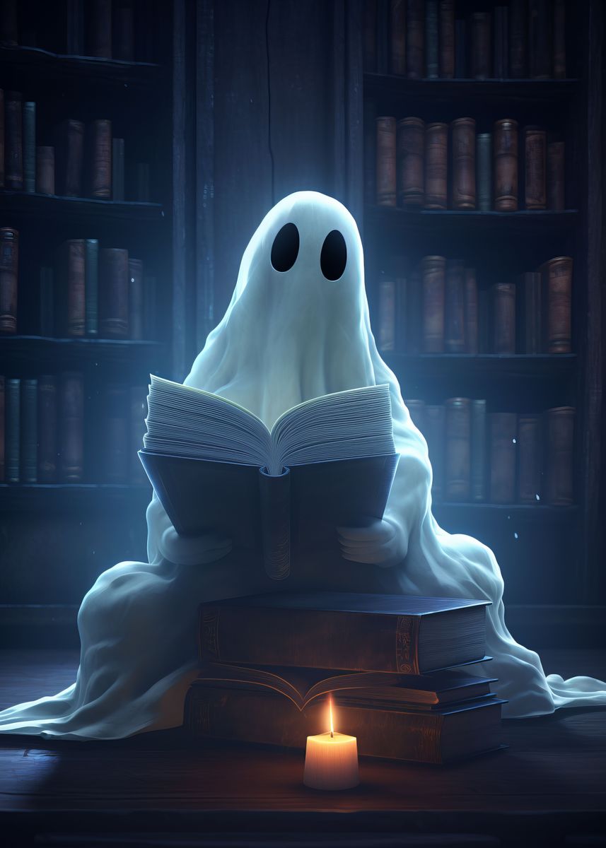 'Ghost in the Library' Poster, picture, metal print, paint by Craig ...