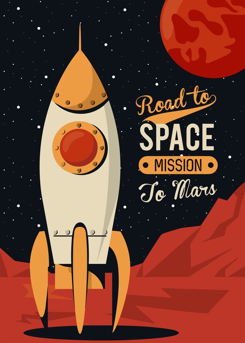 'Space Mission Moon' Poster, picture, metal print, paint by Haruno ...