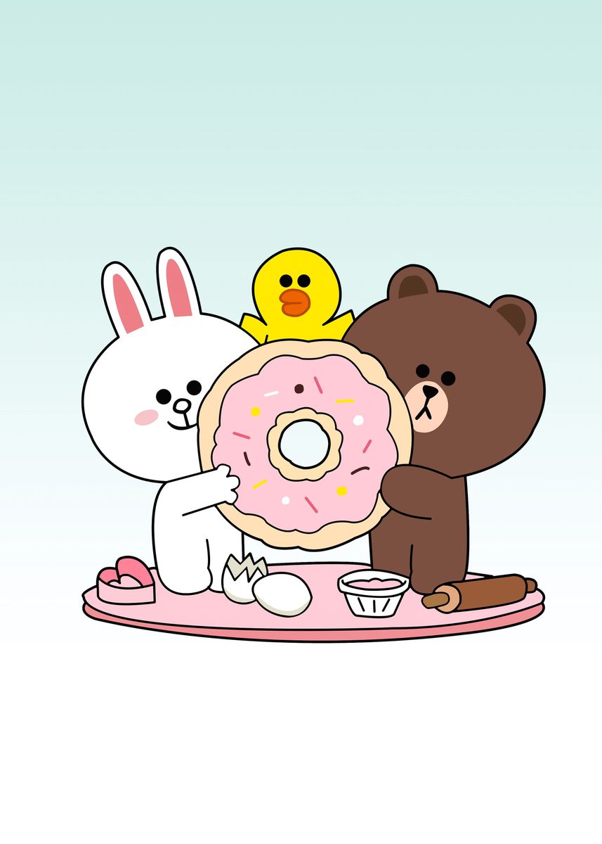 'bear brown cute animal' Poster, picture, metal print, paint by Martyn ...