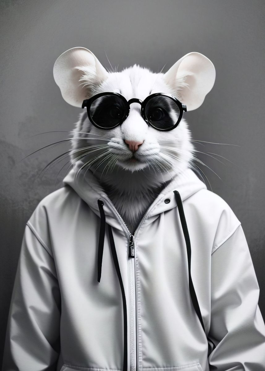'Cool mouse glasses funny' Poster, picture, metal print, paint by Ayen ...